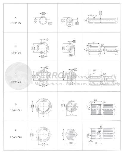 STANDARD PROFILES FOR AGRICULTURAL SPLINES - Ferroni Transmission